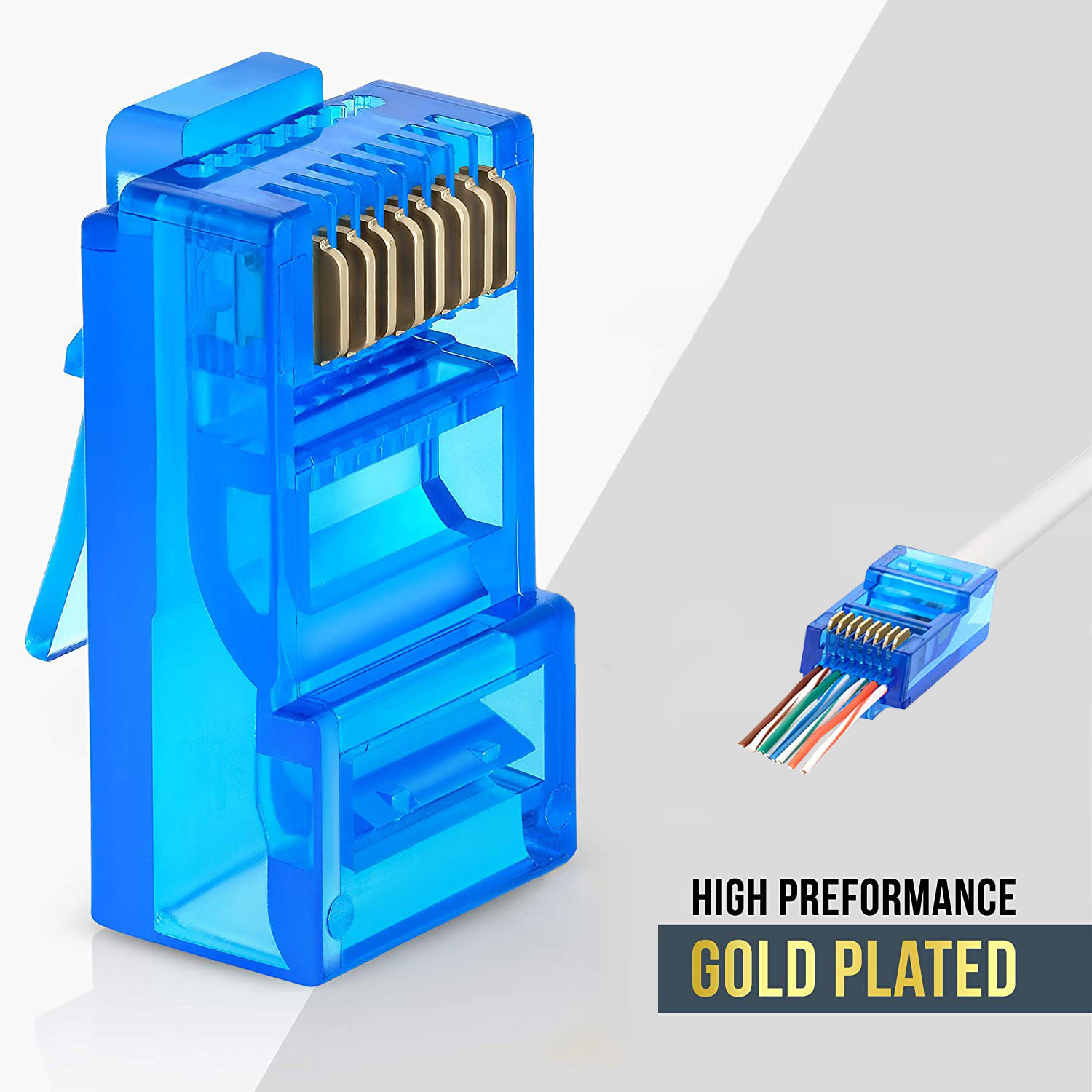 ZoeRax RJ45 CAT6 Pass Through Connectors EZ To Crimp Network Connector ...