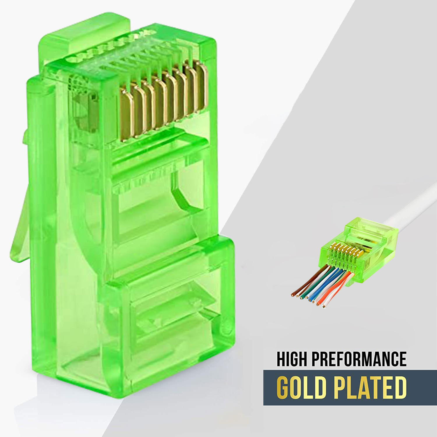 ZoeRax RJ45 CAT6 Pass Through Connectors EZ To Crimp Network Connector ...