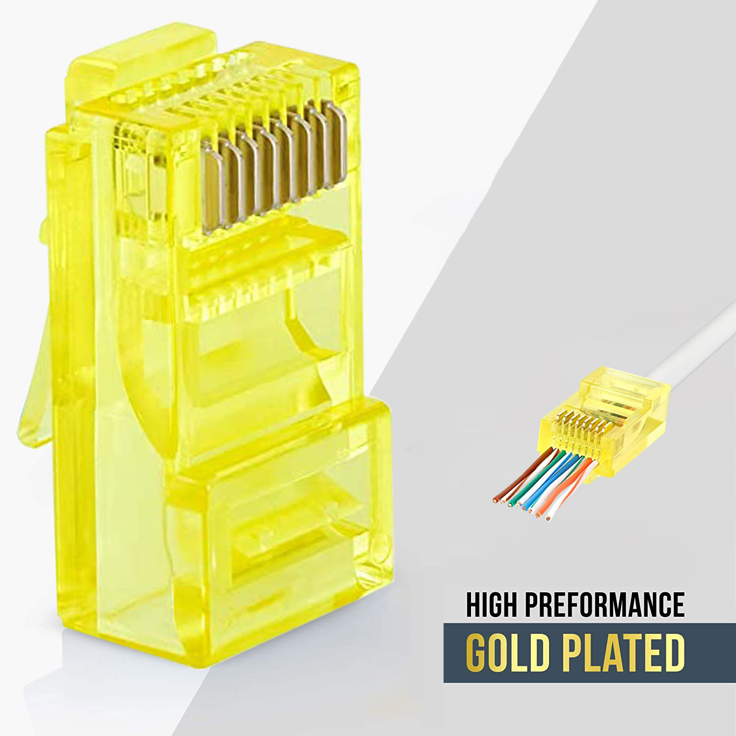 ZoeRax RJ45 CAT6 Pass Through Connectors EZ To Crimp Network Connector ...