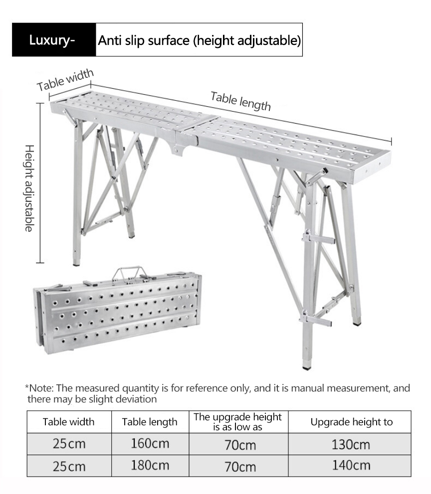 Height Adjustable Folding Ladder Platform - Portable Scaffolding Mobile ...