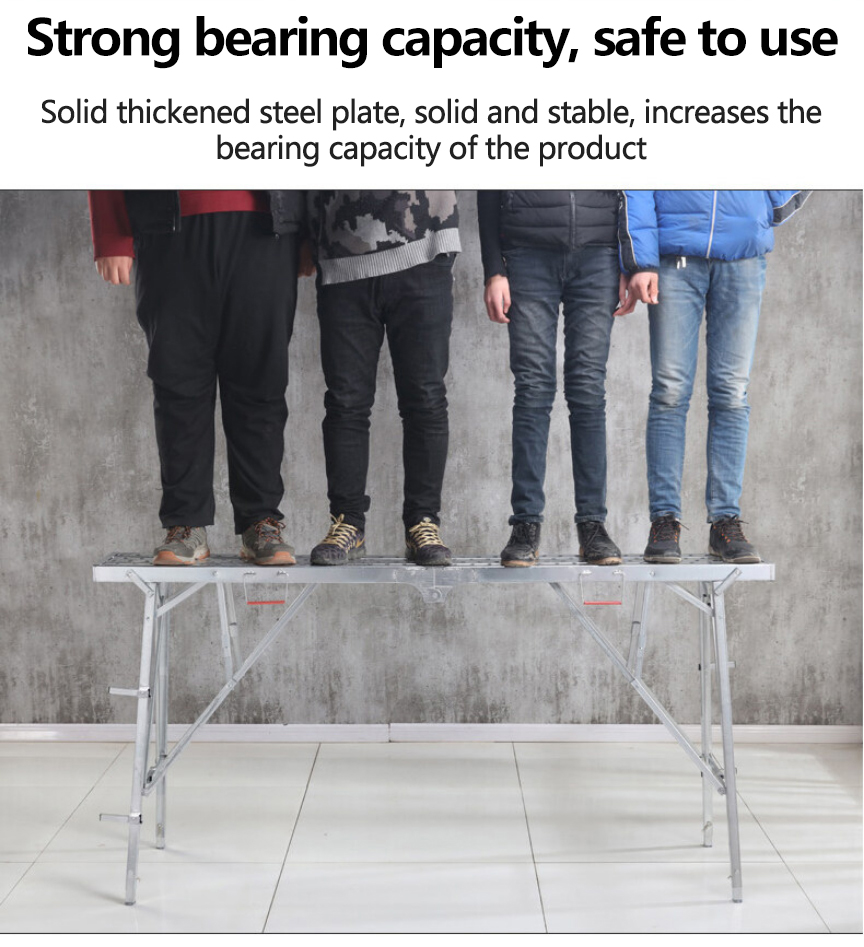 Height Adjustable Folding Ladder Platform - Portable Scaffolding Mobile ...