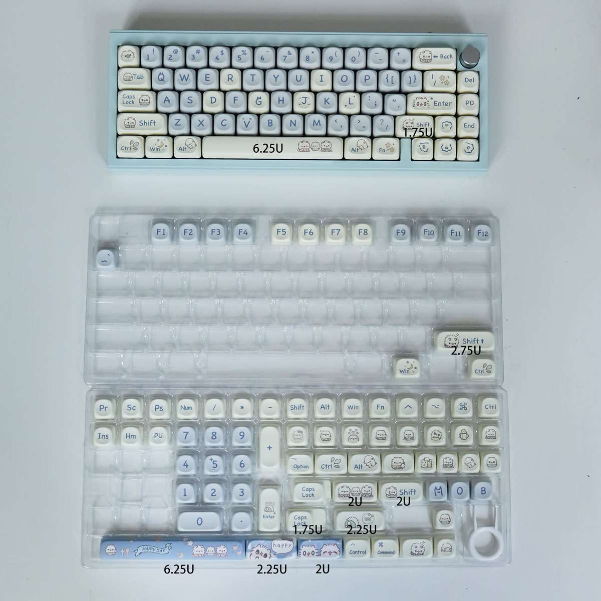 GMK Cute Cat 145 key PBT Keycaps Dye Sublimation Moa Highly For ...