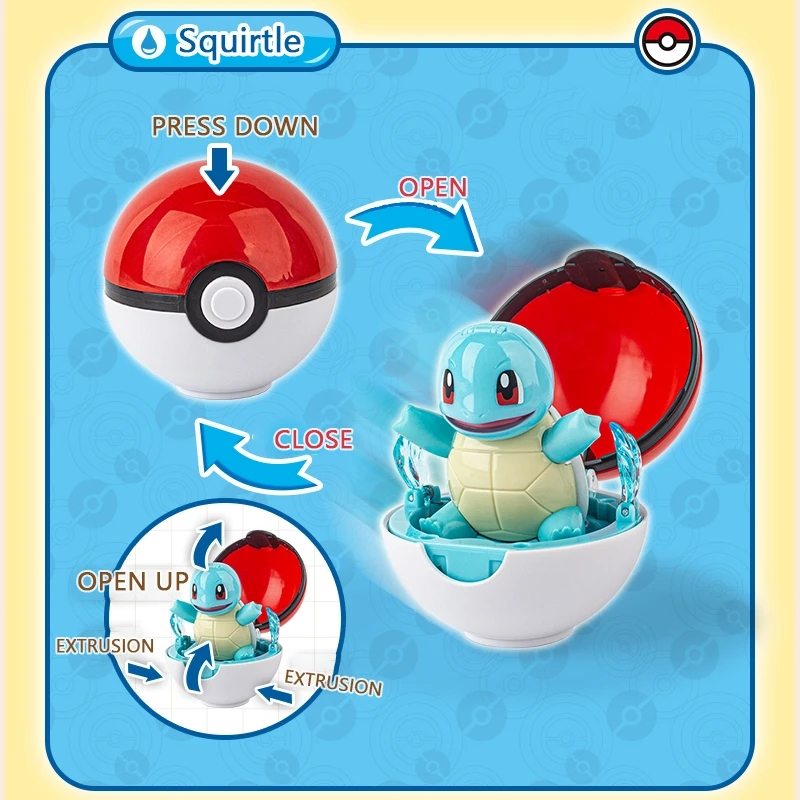Pokemon Transformation Ball Pikachu Eevee Charmander Squirtle Pokeball ...
