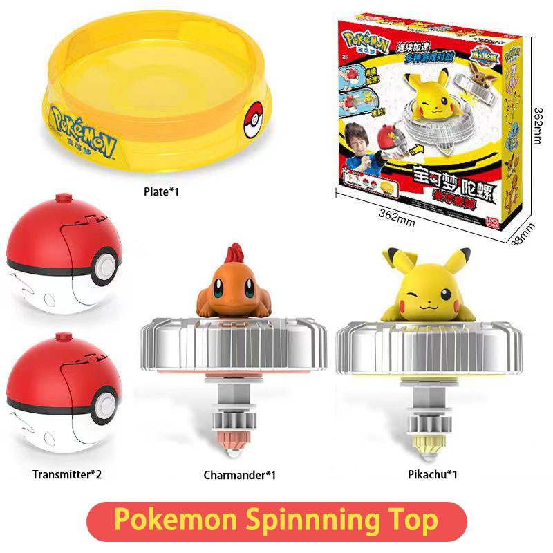 2PCS Beyblade x Pokemon Pikachu Eevee Action Spinning Tops stadium Toy ...