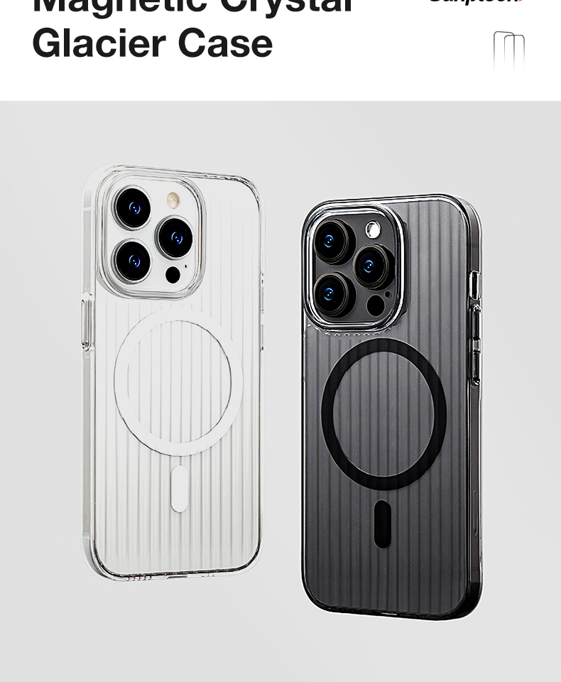 Sanptoch For Magnetic Glacier Clear Phone Case For iPhone 16 15 14 13 ...