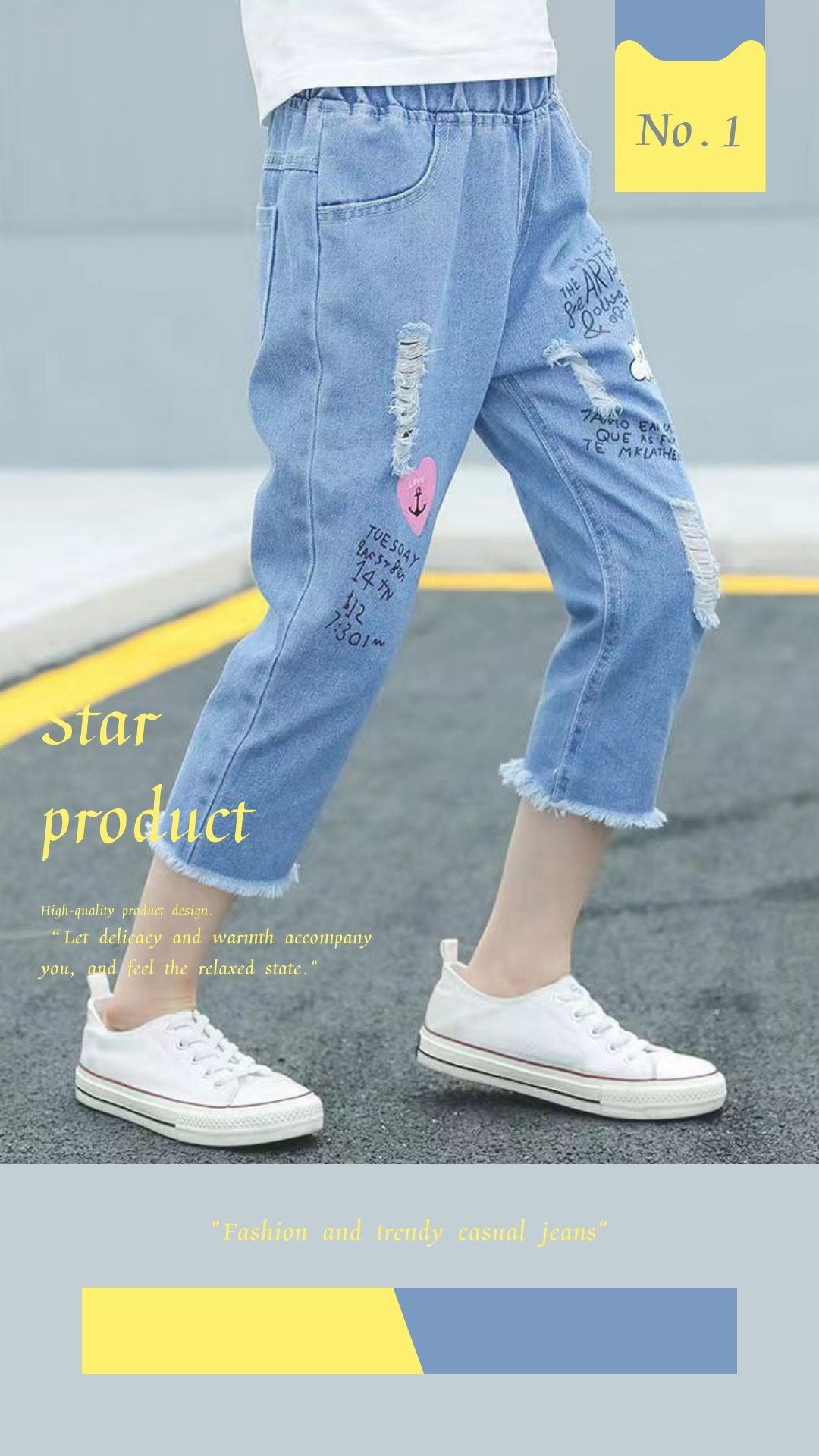 Soft Denim Cropped Jeans For Girls Fashion Jeggings High Quality Casual ...