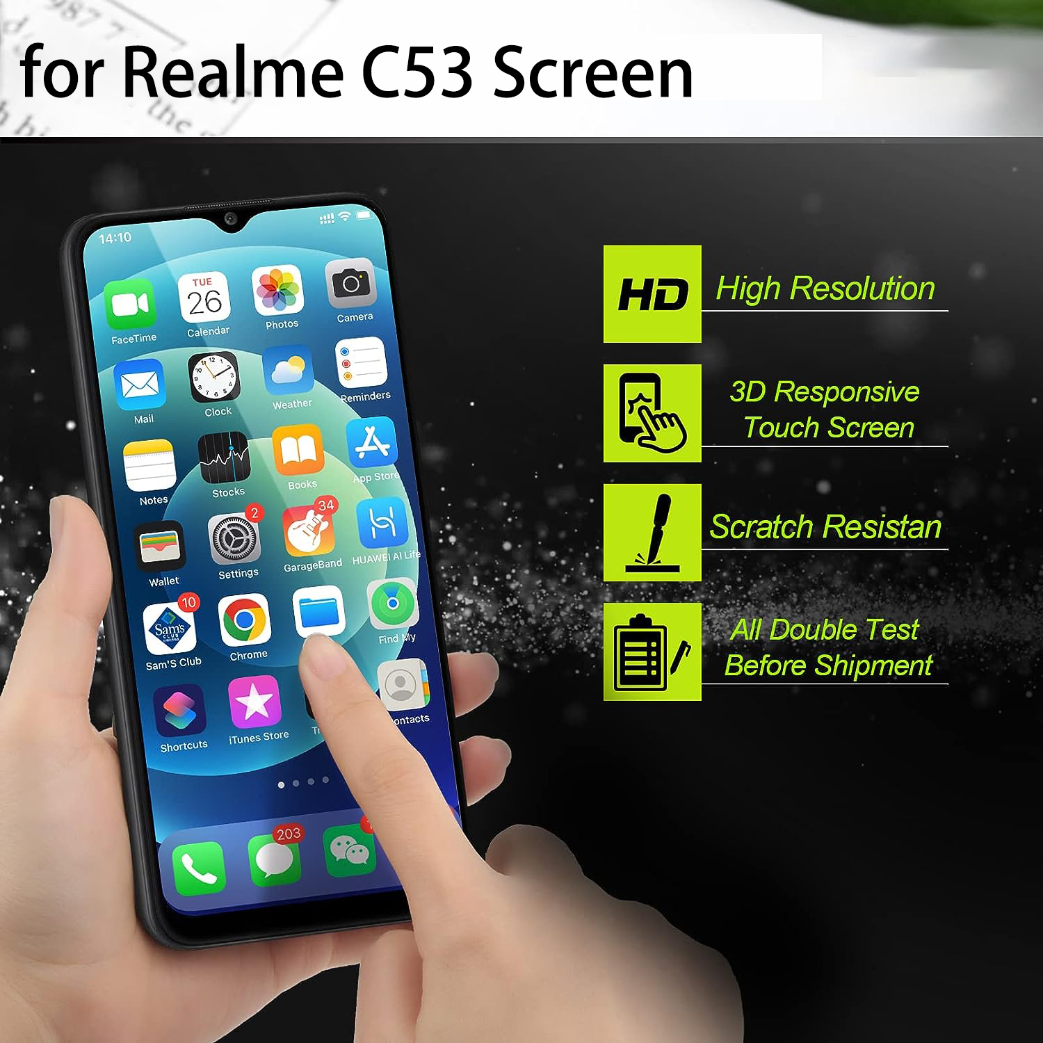 For Realme C53 C51 LCD Display Touch Screen Glass Digitizer Assembly Replacement LCD Screen ...