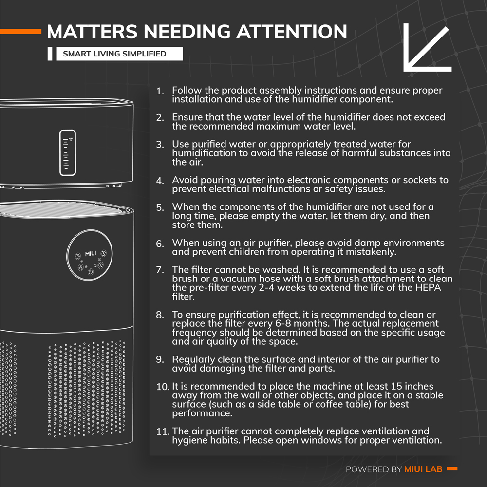 MIUI 2 in 1 Air Purifier Humidifier with oil Remove 99.97% of PM2.5 ...