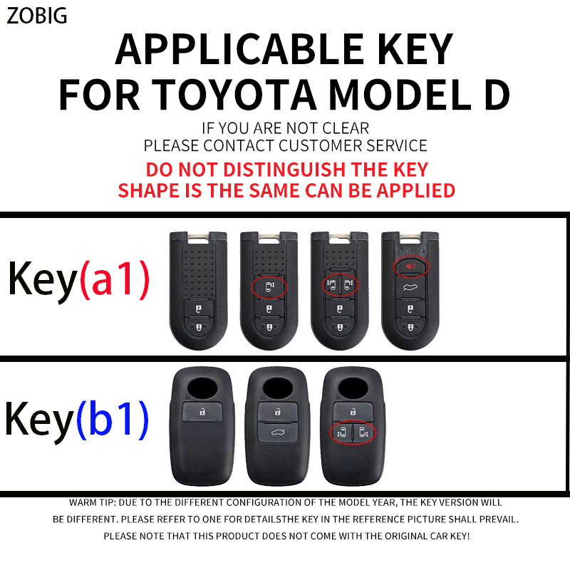 ZOBIG Racing Style ABS Key Fob Cover for Toyota Car Key Case Shell with ...