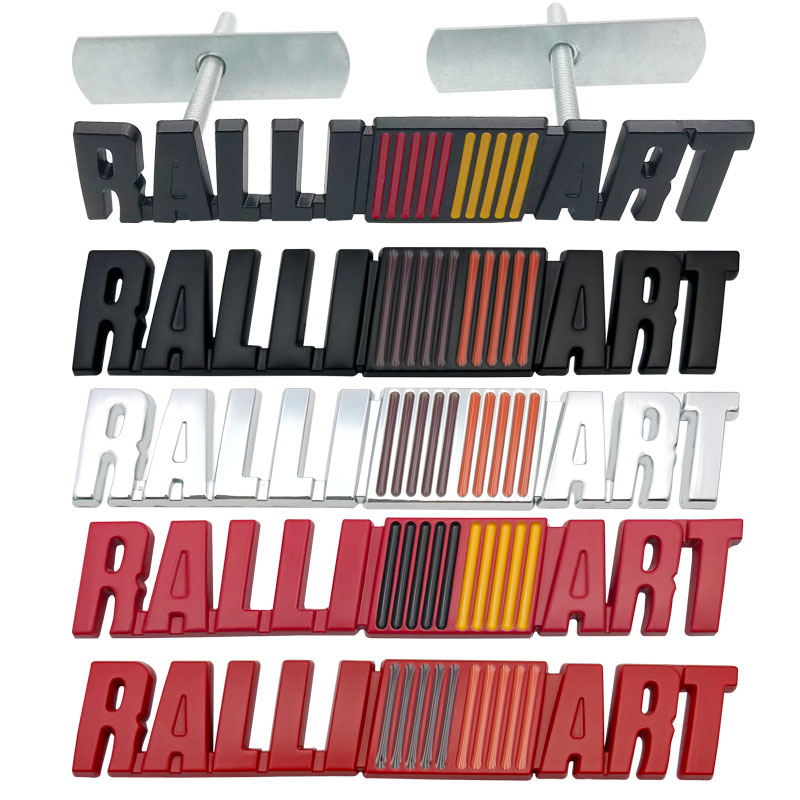 3d Metal Car Decor Ralliart Logo Decal Front Hood Grille Emblem Badge ...