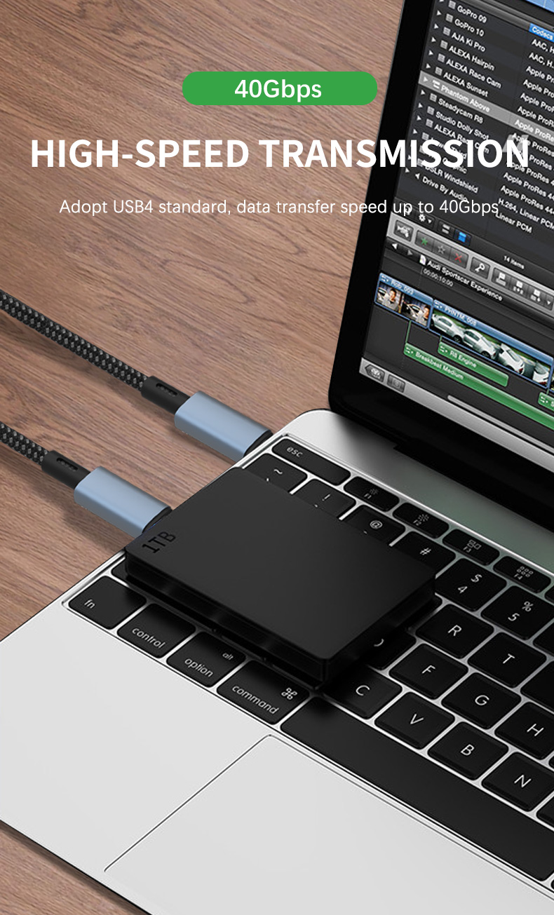 Type C Cable To Type C 40Gbps Data Transfer 8K 60HZ Display Nylon ...