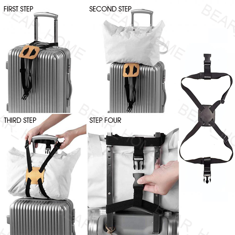Two Ways Cross Packing Belt Travel Adjustable Luggage Belt Fixed Belt ...
