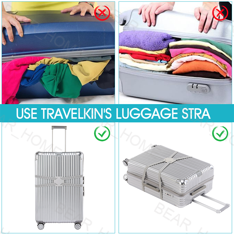 Two Ways Cross Packing Belt Travel Adjustable Luggage Belt Fixed Belt ...