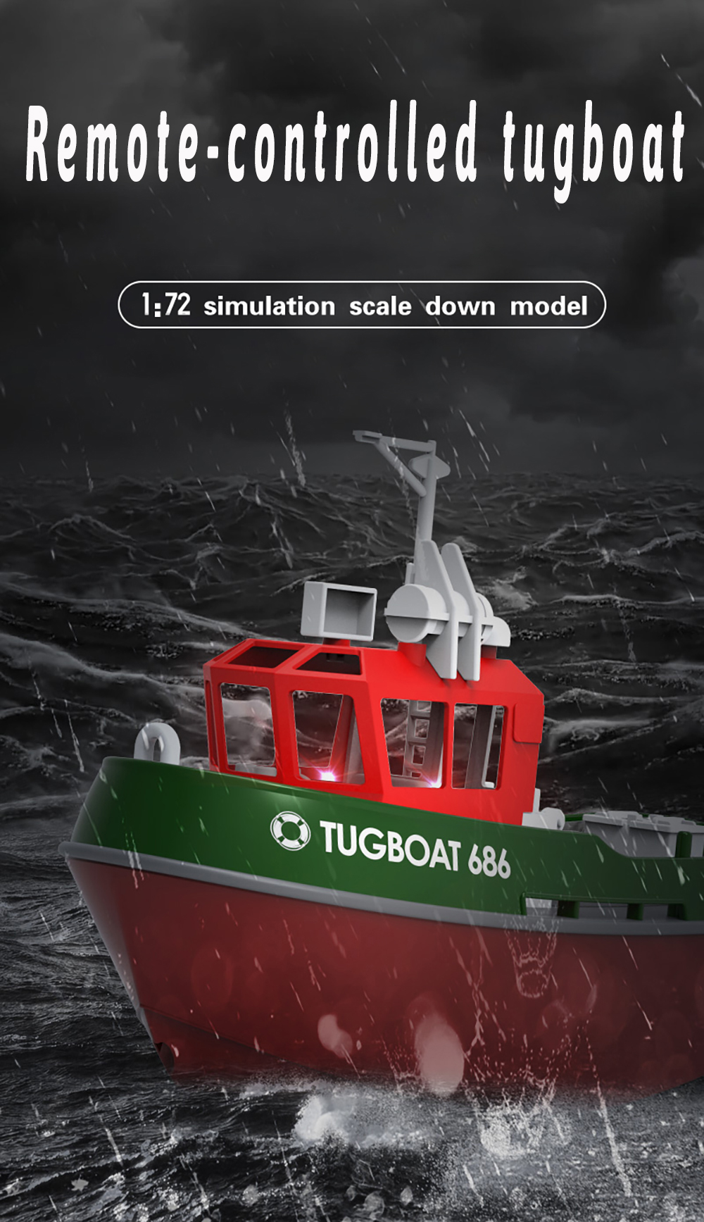 TYXIN 686 RC Remote Control Tugboat 1/72 Mini Electric Boat Water Toy ...