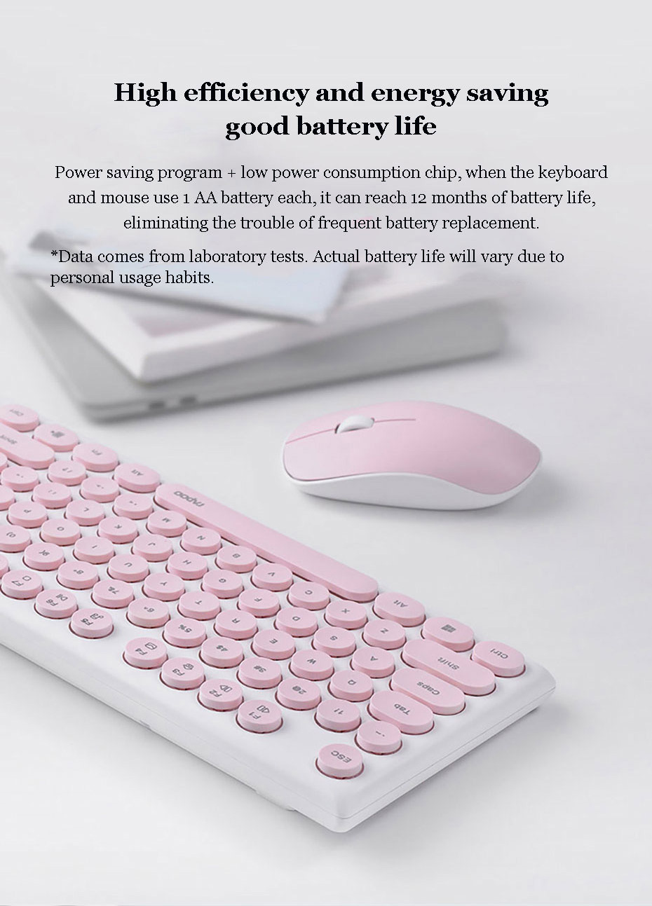 RAPOO X260/X260S Slim Wireless Keyboard and Mouse Set with Round ...