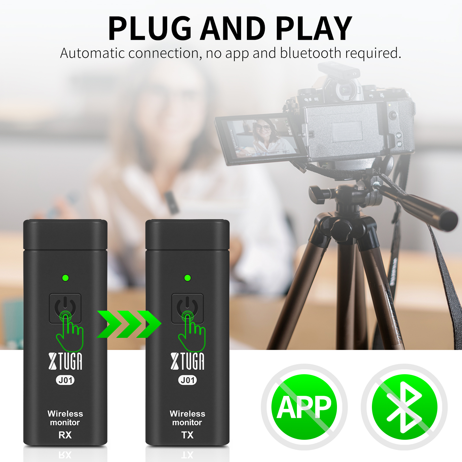 XTUGA J01 Wireless Monitor In Ear System Music Monitoring Playback ...