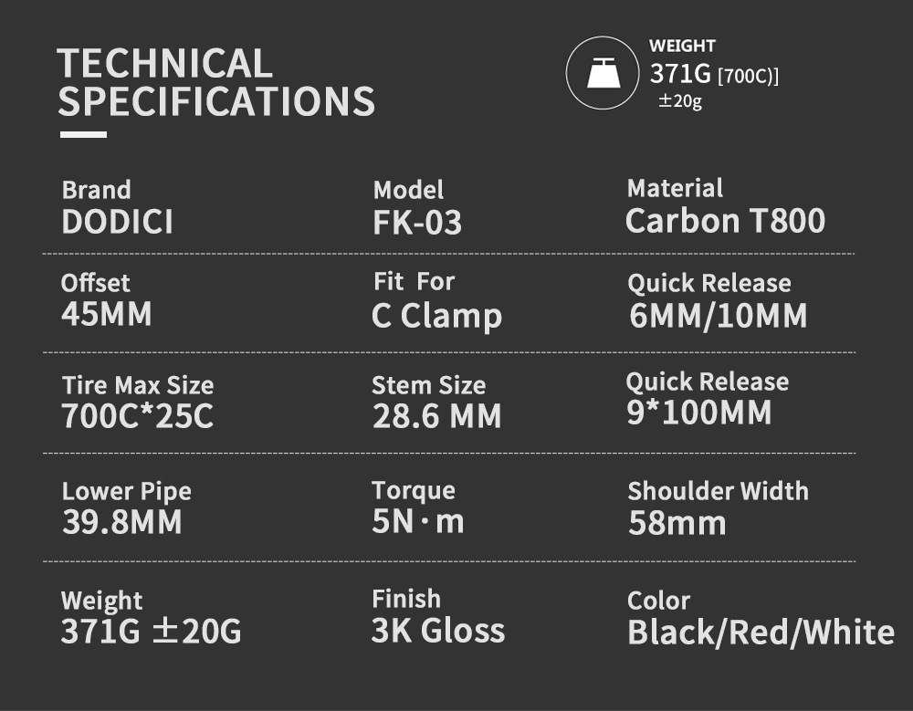 Dodici Full Carbon Fiber Road Front Fork 700C Spinal Canal Front Fork ...