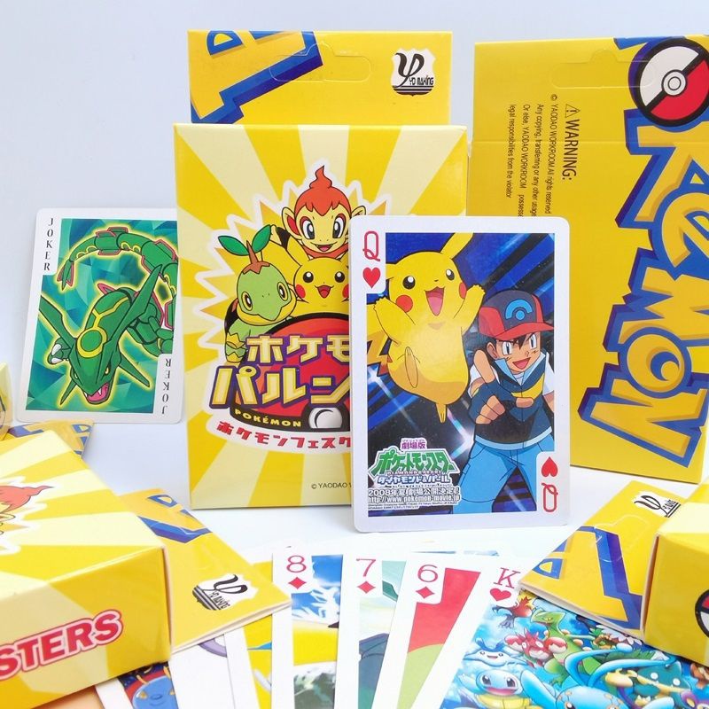 4 boxes 54pcs Pokemon Poker Pikachu Cartoon Playing Card Children Toy ...