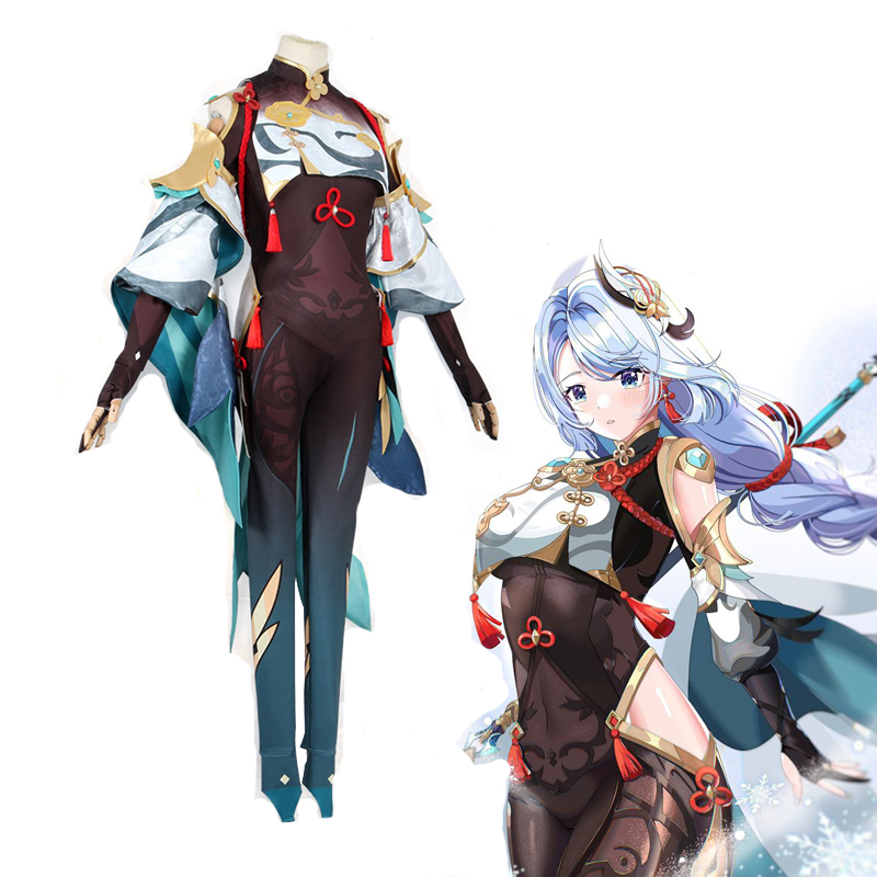 Shenhe Cosplay Game Genshin Impact Costume Shenhe Jumpsuit Wig Shen He ...