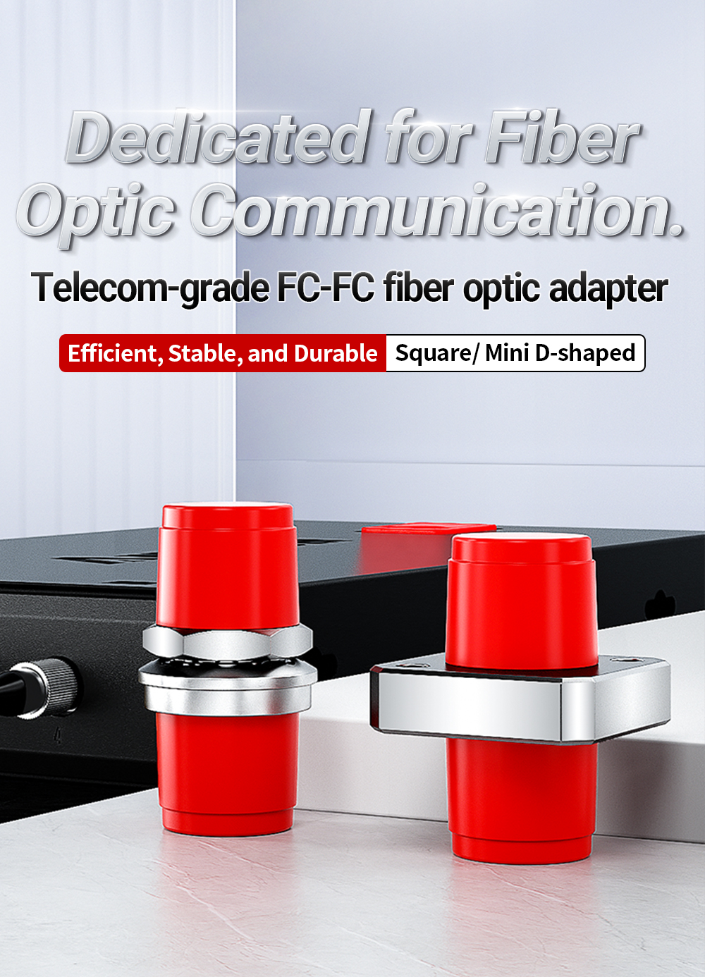 AMPCOM Fiber Adapter FC-FC Single-mode UPC Full Flange Small D-Type ...