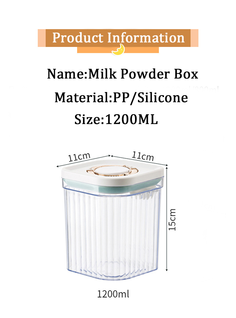 1200ml Baby Milk Powder Box Portable Milk Powder Can Food Storage Box ...