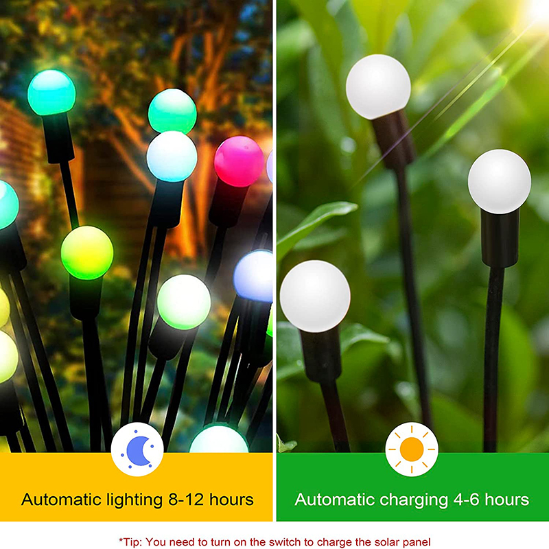 Solar Christmas light string 6/8/10 LED outdoor waterproof firefly ...