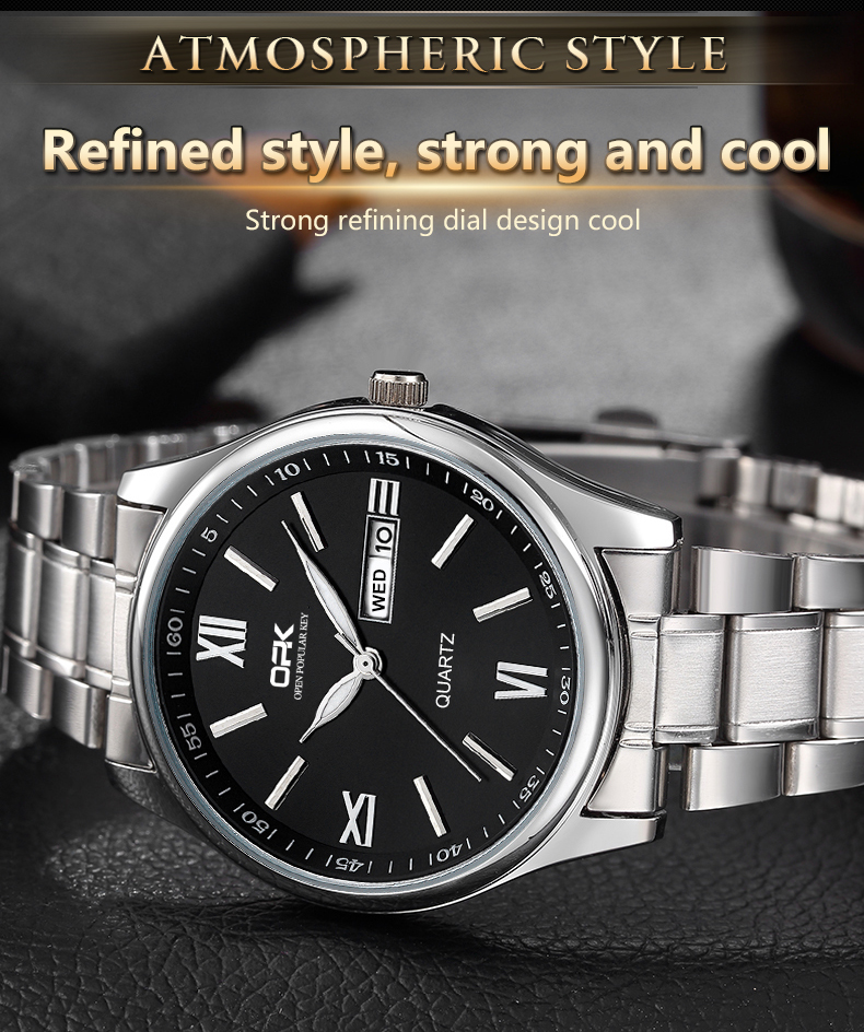 OPK Watch For Men Waterproof Original Stainless Steel Quartz Luminous ...