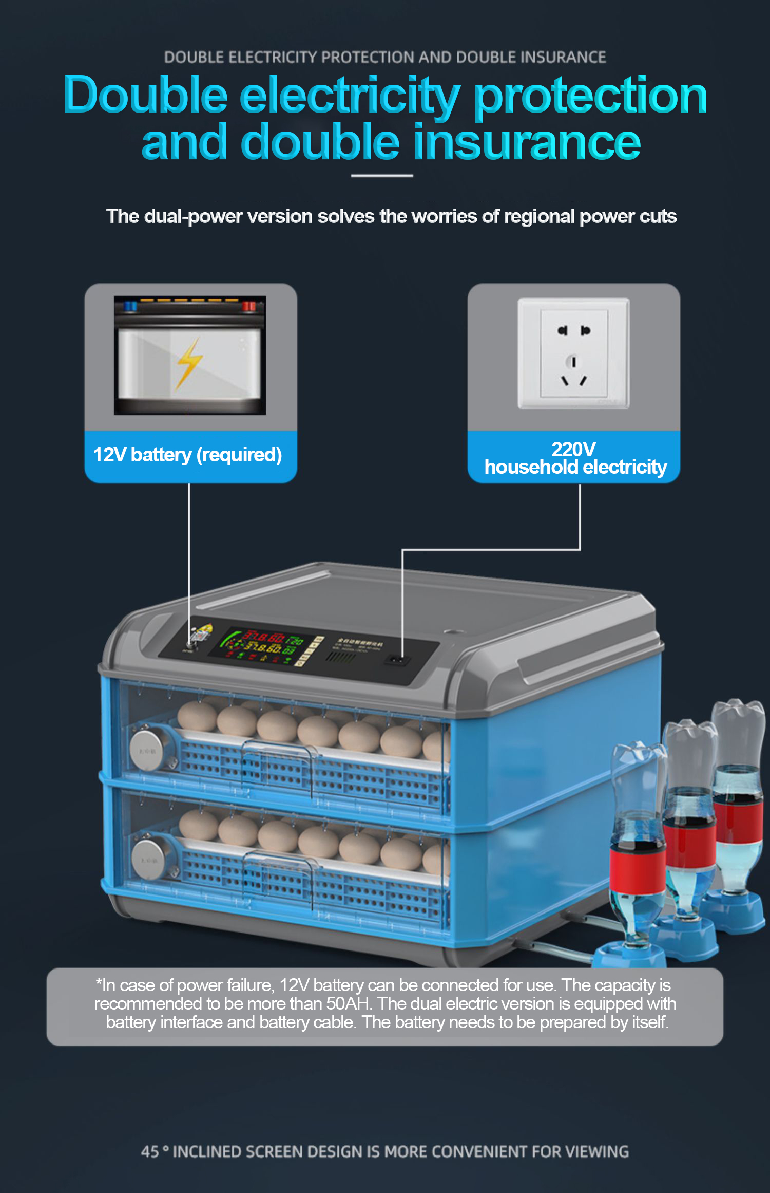 56-300 Egg incubator fully automatic Drawer type incubator All-in-one hatching temperature ...