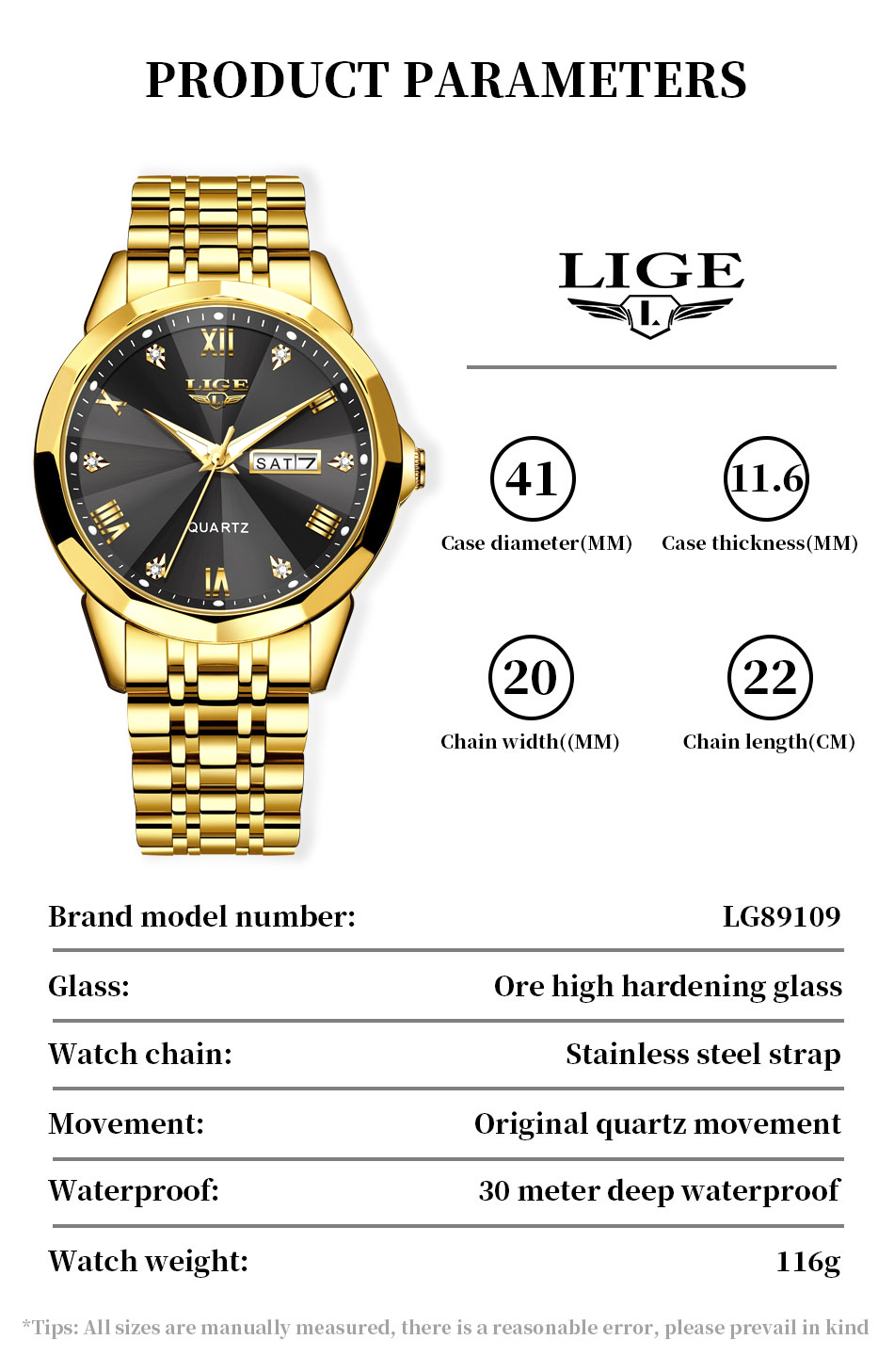 LIGE Official Quartz Steel Watch Original Couple Classics Design Full ...