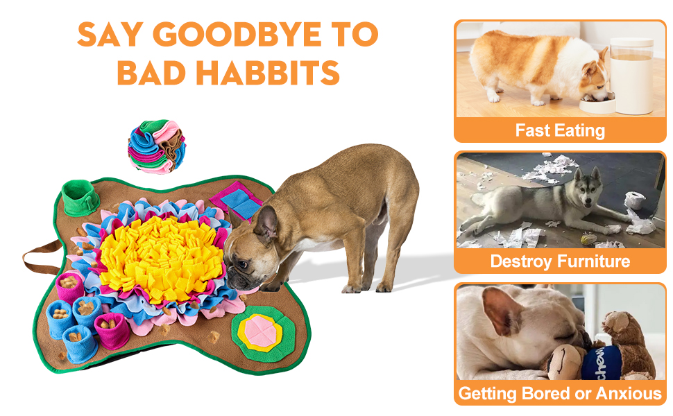 Pet Snuffle Mat Toy for Dogs Sniffle Interactive Treat Game for Boredom ...