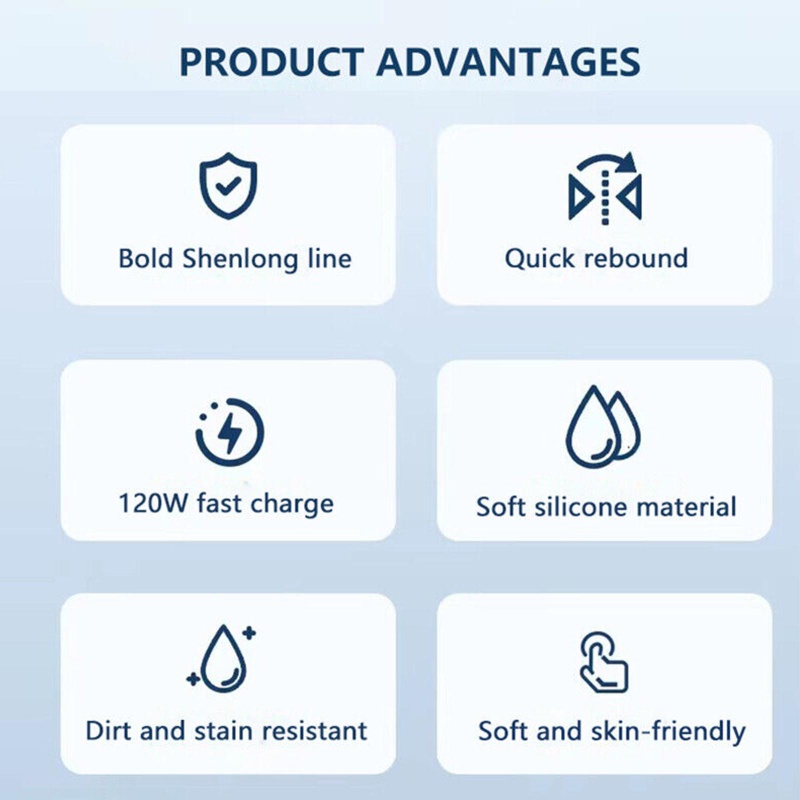 120W Fast Charger Micro USB Type C Liquid Silicone Cable Quick Charge ...