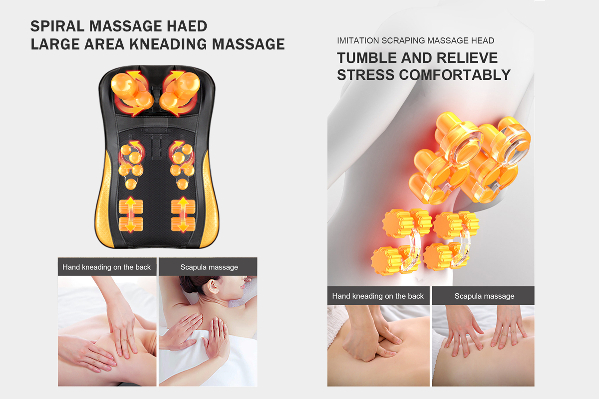 Jinkairui Back Massager Neck Massager Open Back Kneading Heating with ...