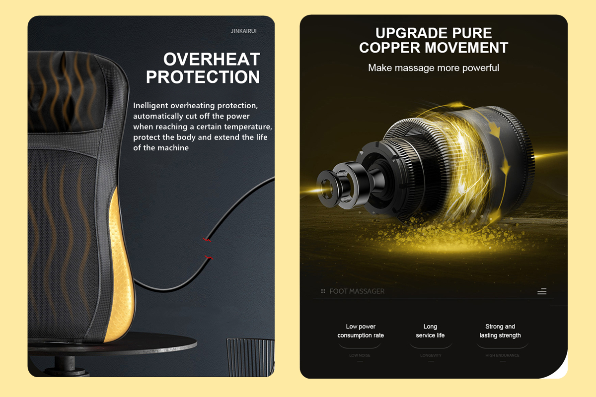 Jinkairui Back Massager Neck Massager Open Back Kneading Heating with ...