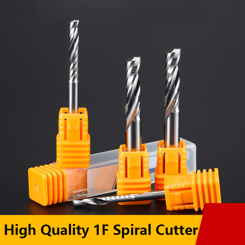 Vsharp 1 Flute Spiral Milling Cutter 3.175mm 4mm Tungsten Carbide ...
