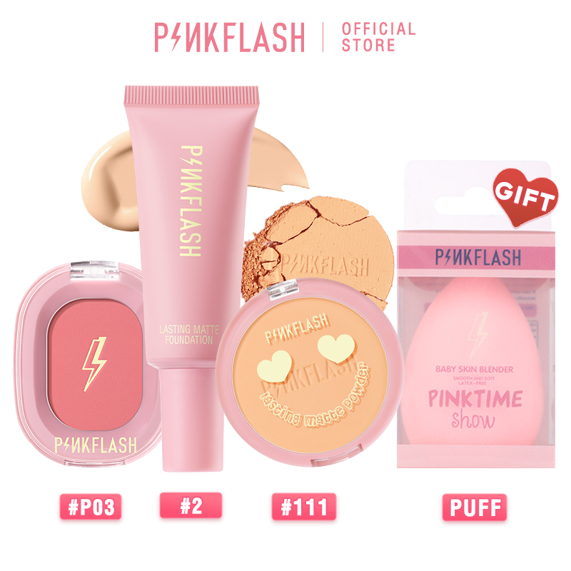 PINKFLASH Face Full Makeup Set High Concealer Foundation + Waterproof ...