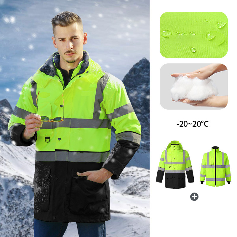 Seven-in-one Traffic Reflective Cotton Coat Waterproof Cotton Coat ...
