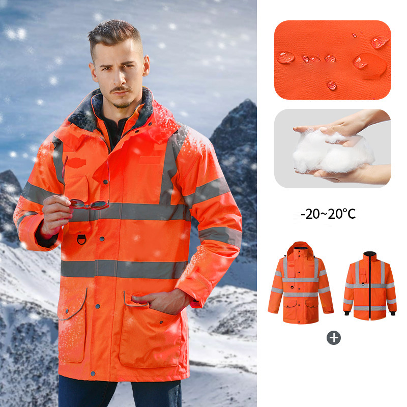 Seven-in-one Traffic Reflective Cotton Coat Waterproof Cotton Coat ...