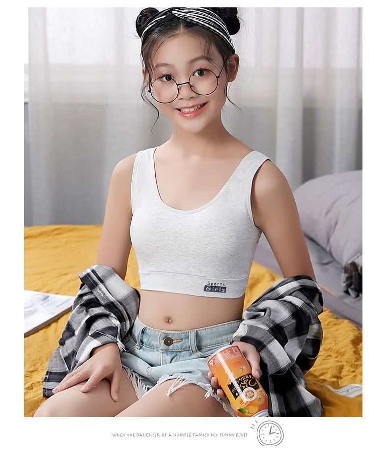MOMO 10-18Yrs Baby Bra Kids Cotton Bra Students Underwear Teenage Sport ...