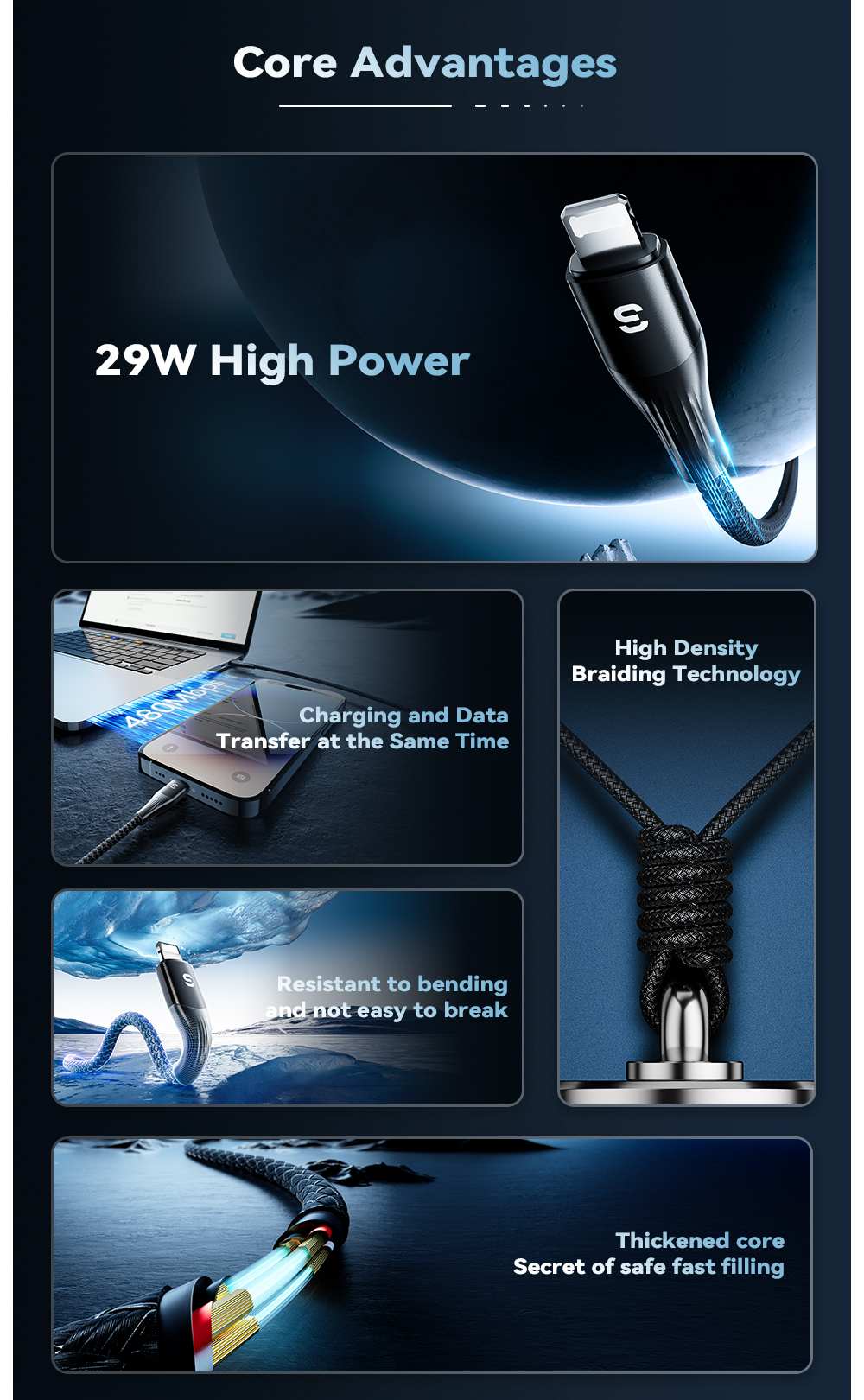 ESSAGER USB C to Cable For 14 13 12 11 pro Max XS 29W Fast Charging PD ...