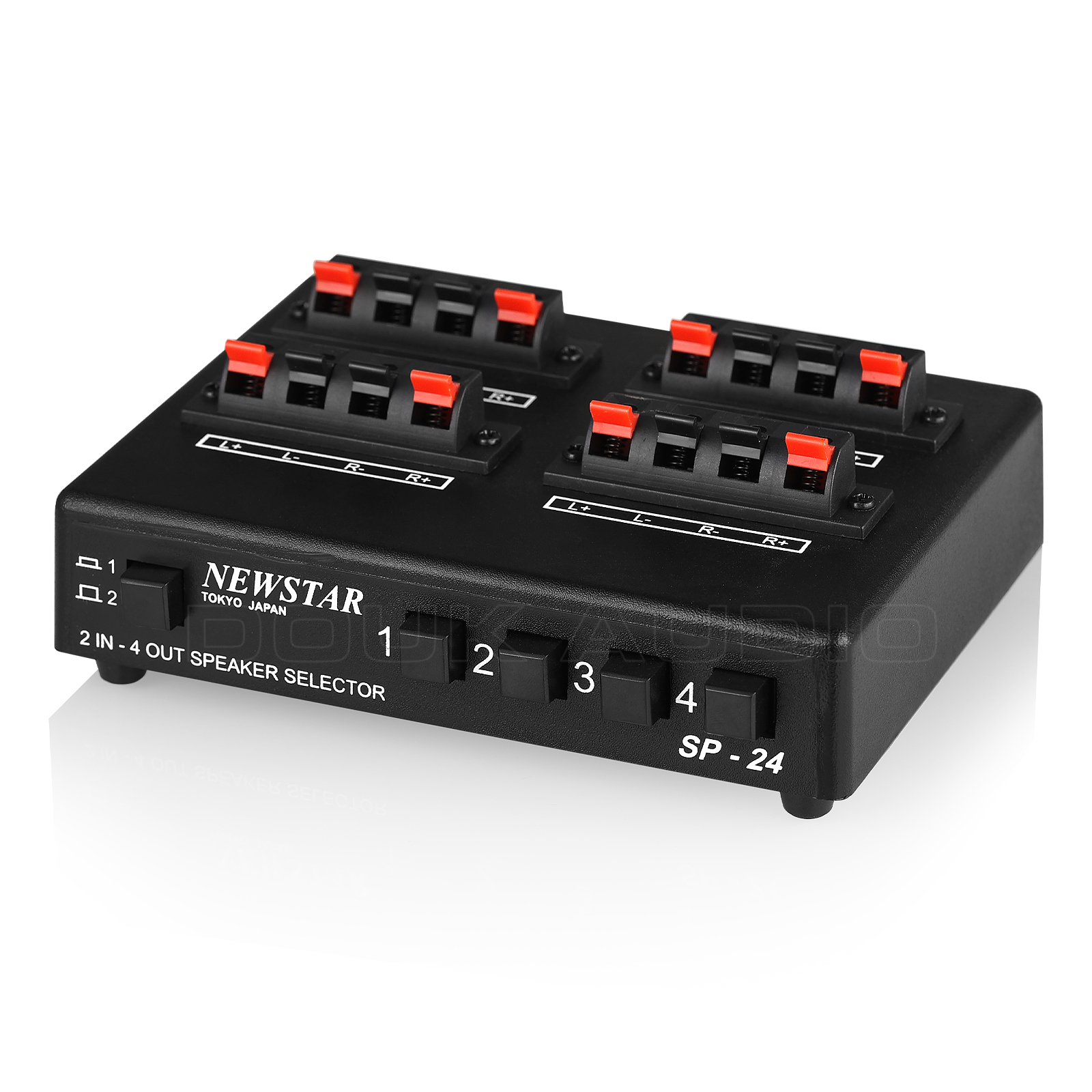 Douk Audio Mini 2-IN-4-OUT Stereo Audio Selector Amplifier Switcher Box ...