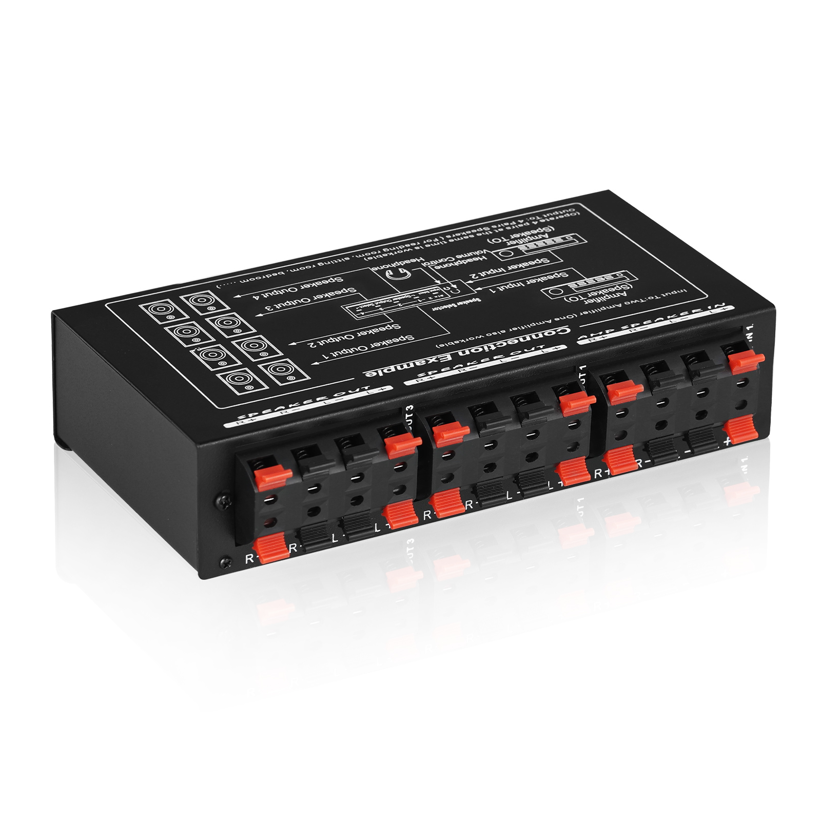 Douk Audio Mini 2-IN-4-OUT Stereo Audio Selector Amplifier Switcher Box ...