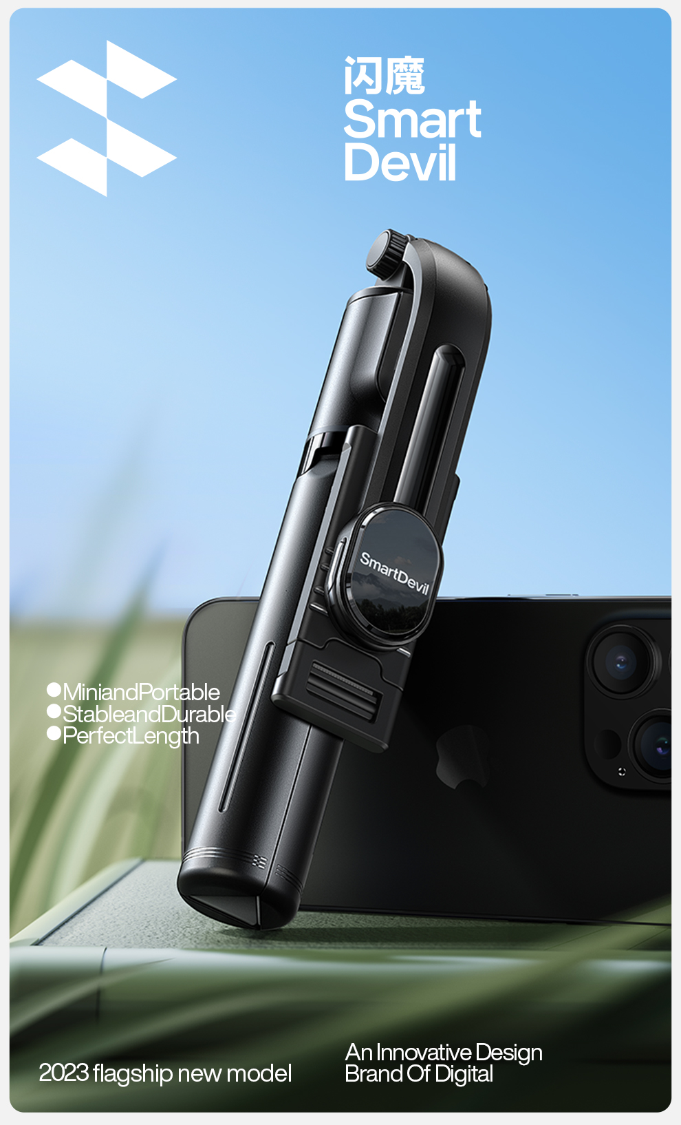 SmartDevil 2023 New Portable Selfie Stick 360 Degree Rotating Bluetooth Photo Tripod | Shopee ...