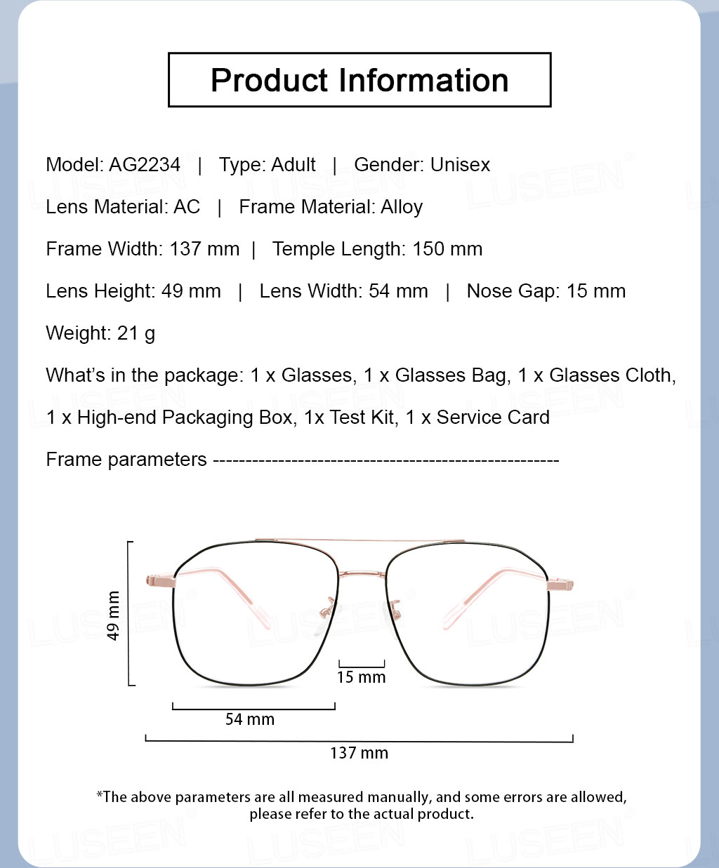 LUSEEN Eyewear Anti Radiation Eyeglass For Women Men Photochromic ...
