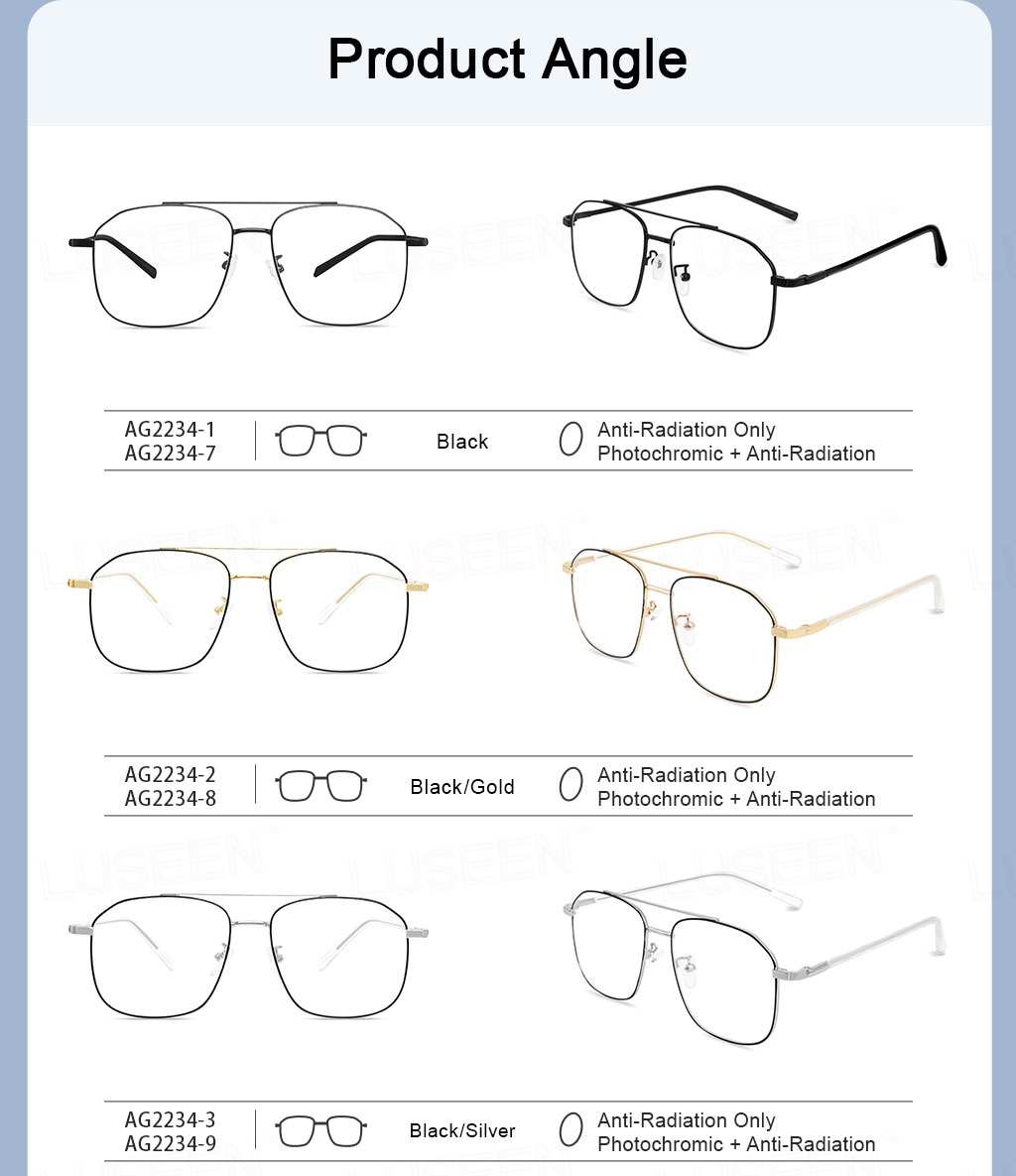 LUSEEN Eyewear Anti Radiation Eyeglass For Women Men Photochromic ...