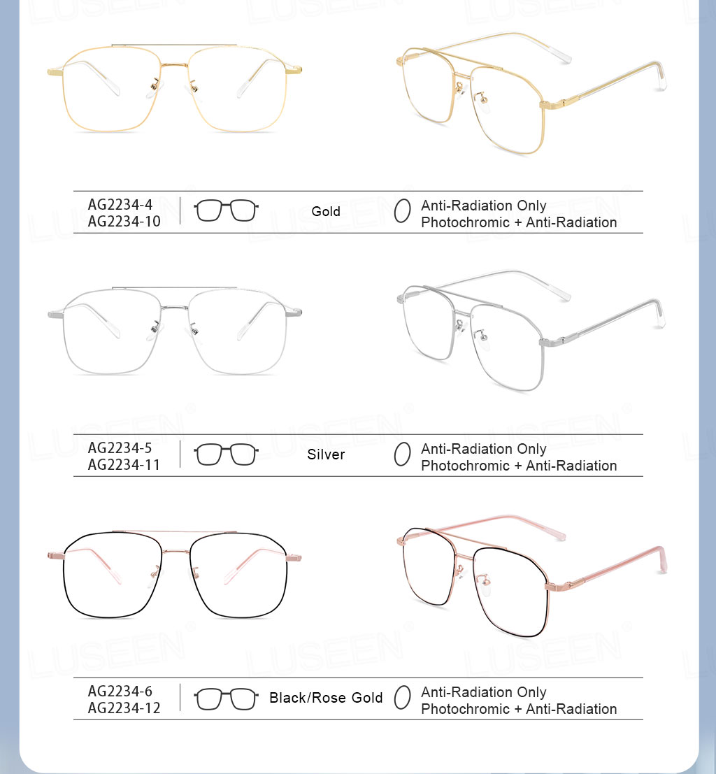 LUSEEN Eyewear Anti Radiation Eyeglass For Women Men Photochromic ...