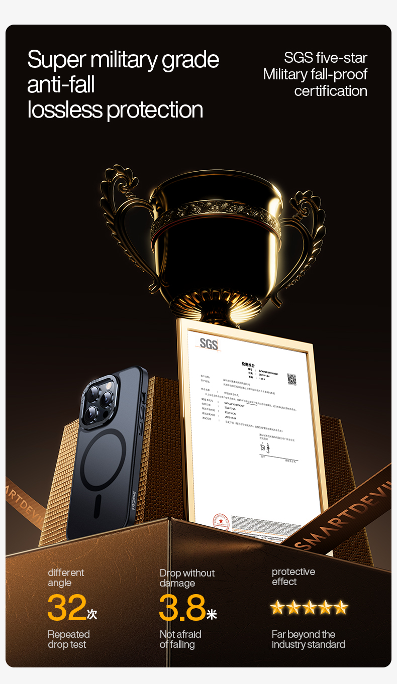 SmartDevil Airbag Anti-Drop Magnetic Frosted Case For iP 14Pro/iP 14Pro ...