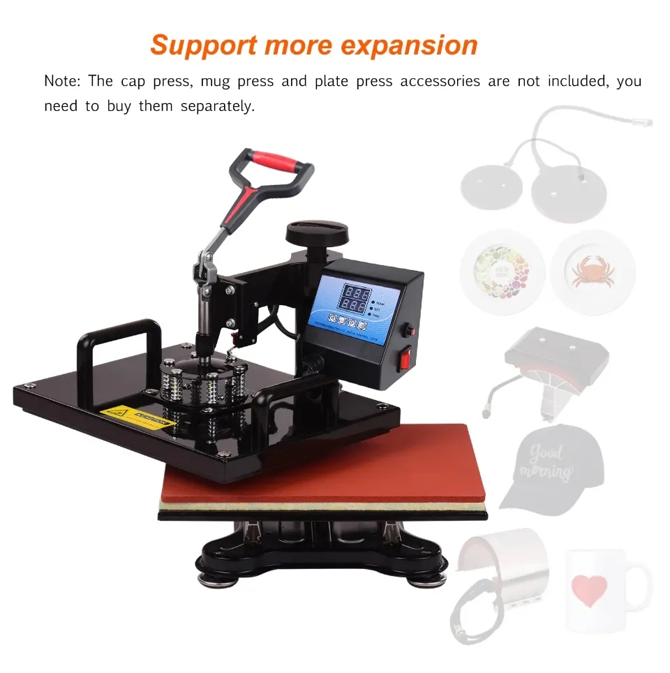 6 in 1 Multi function Heat Press Machine (T-Shirt Press/Mug Press/Plate ...