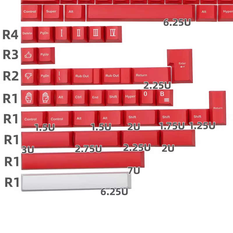 GMK Scarlet Cadet Keycaps, 140 Keys PBT Keycaps Cherry Profile DYE-SUB ...