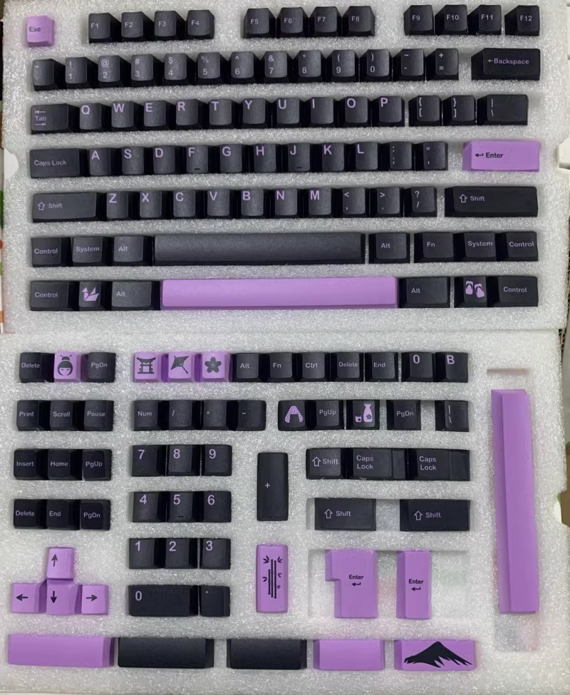 GMK Lilacon Keycaps, 140 Keys PBT Keycaps Cherry Profile DYE-SUB ...