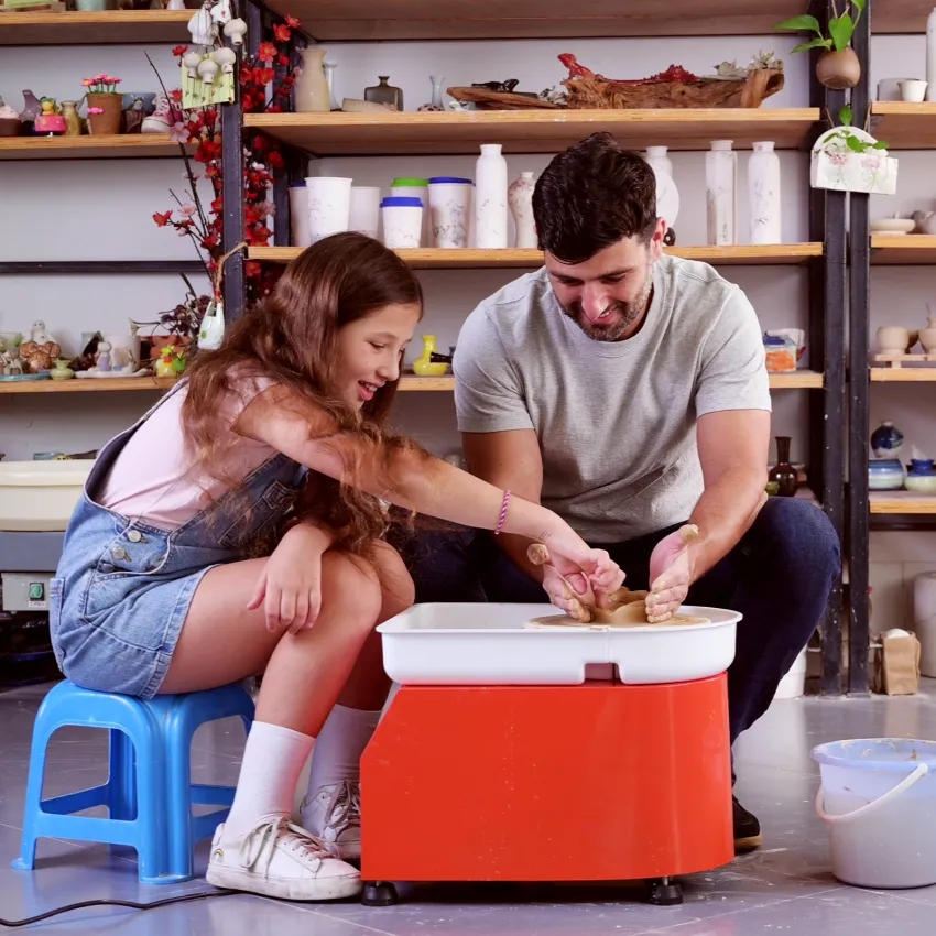 Electric Pottery Wheel Machine 350W With Foot Pedal Ceramic Work Clay ...